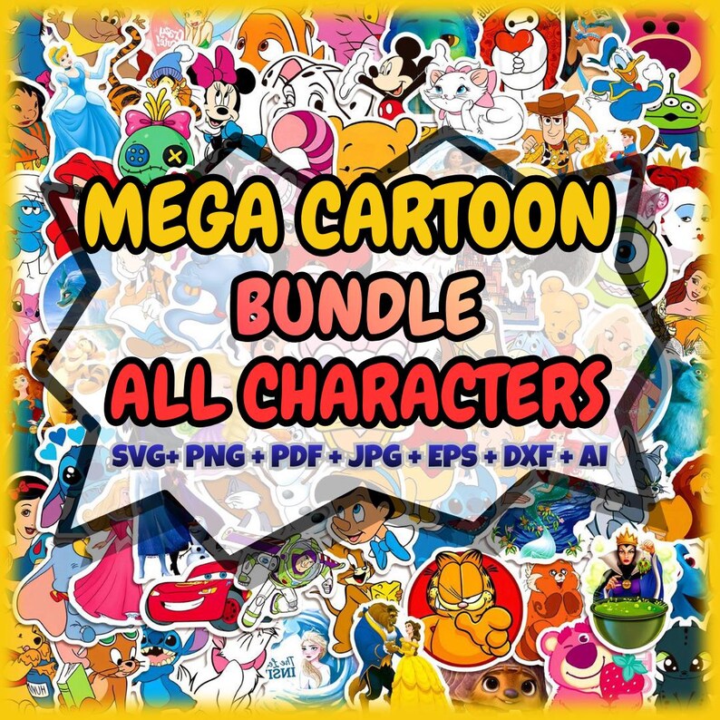 Mega Cartoon Png Svg Bundle, Cartoon Clipart, Cartoon Png, Cartoon Svg ...