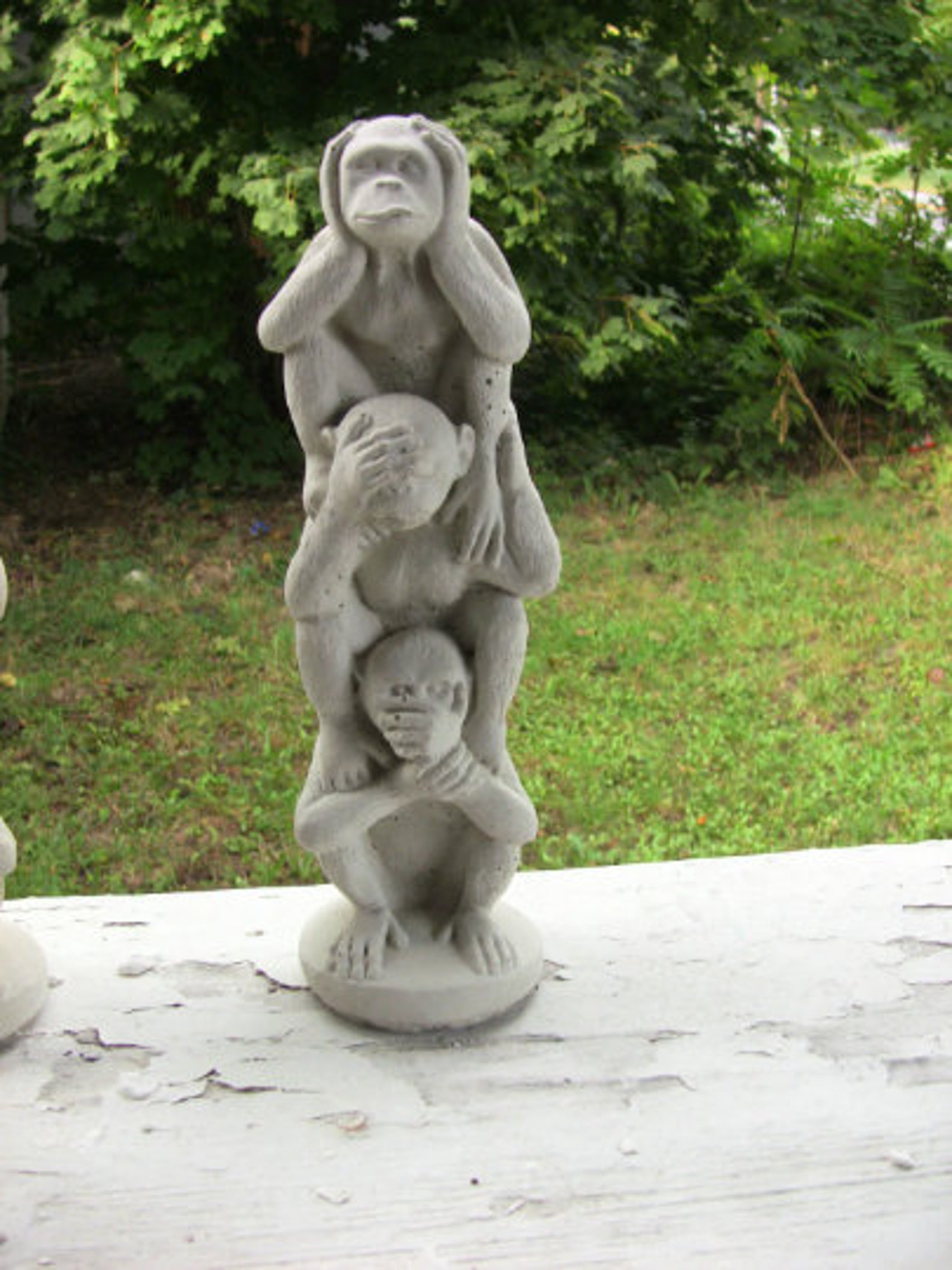 Concrete Monkey Totem Pole Statue..x 2 - Etsy