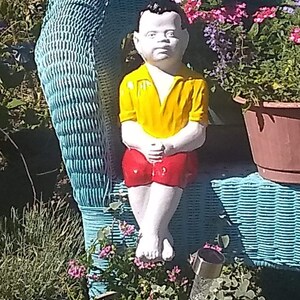 Fishing Boy Jr. Concrete Statue W.. Bamboo Cane..now on Sale. - Etsy