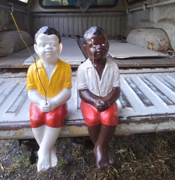 Adorable Concrete Statue Fishing Buddies 2 Jr. .....choose - Etsy