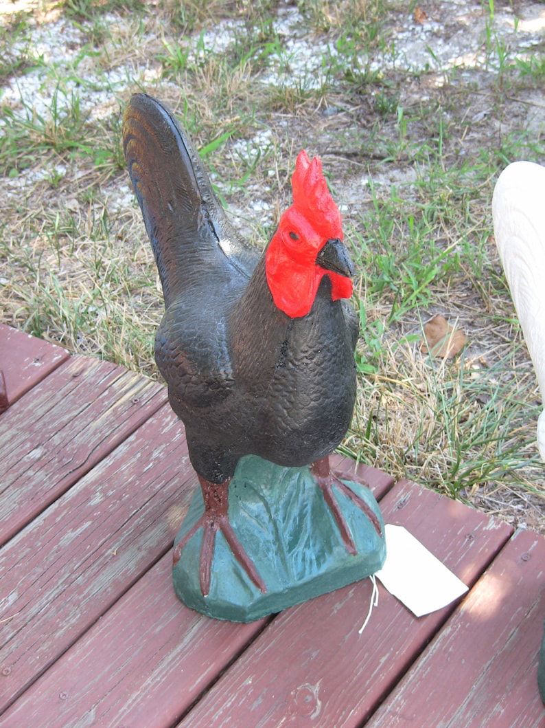 LARGE CONCRETE Rooster...nice. - Etsy