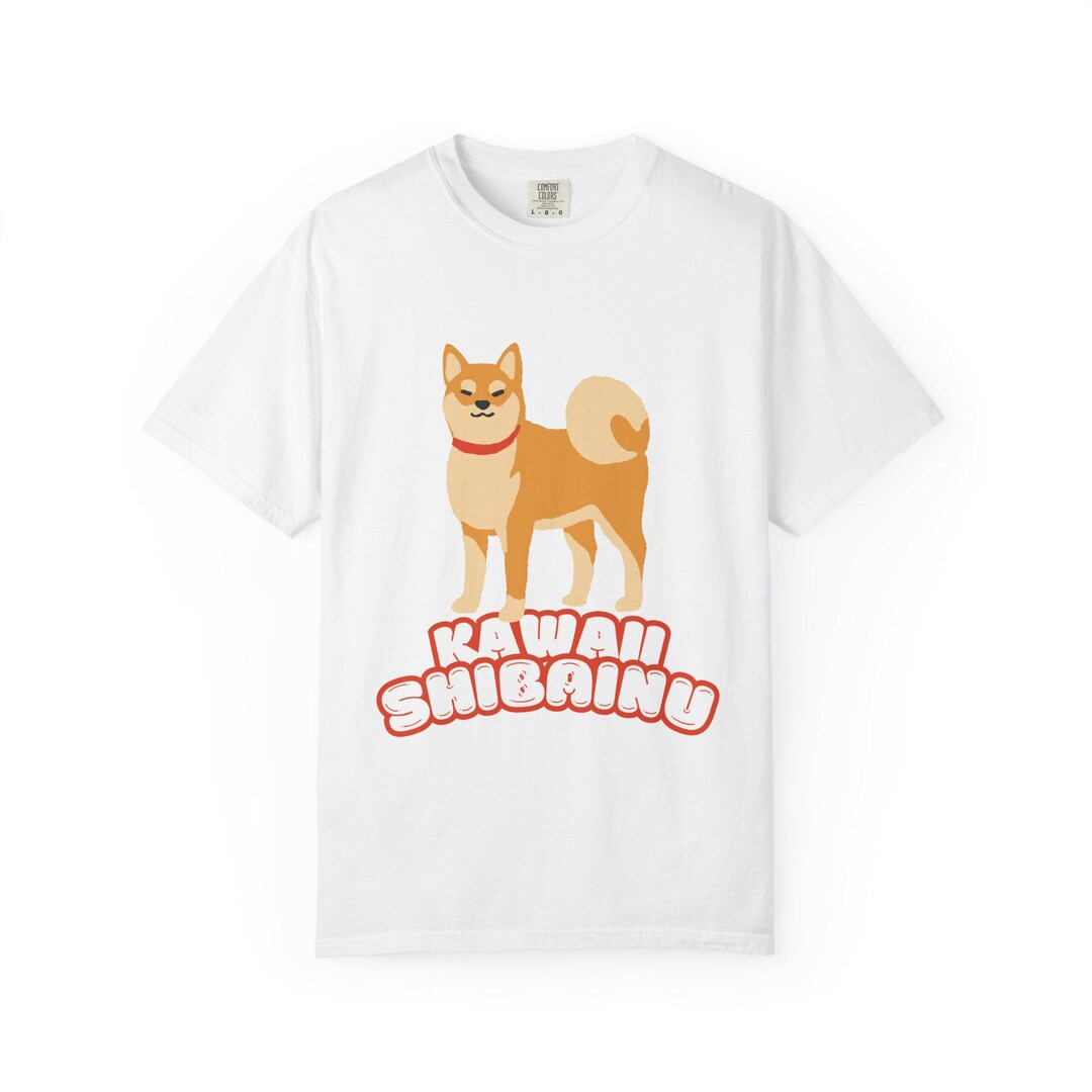 Kawaii Shibainu T-shirt, Japanese Hachiko Dog Tee, Unisex Garment-dyed ...
