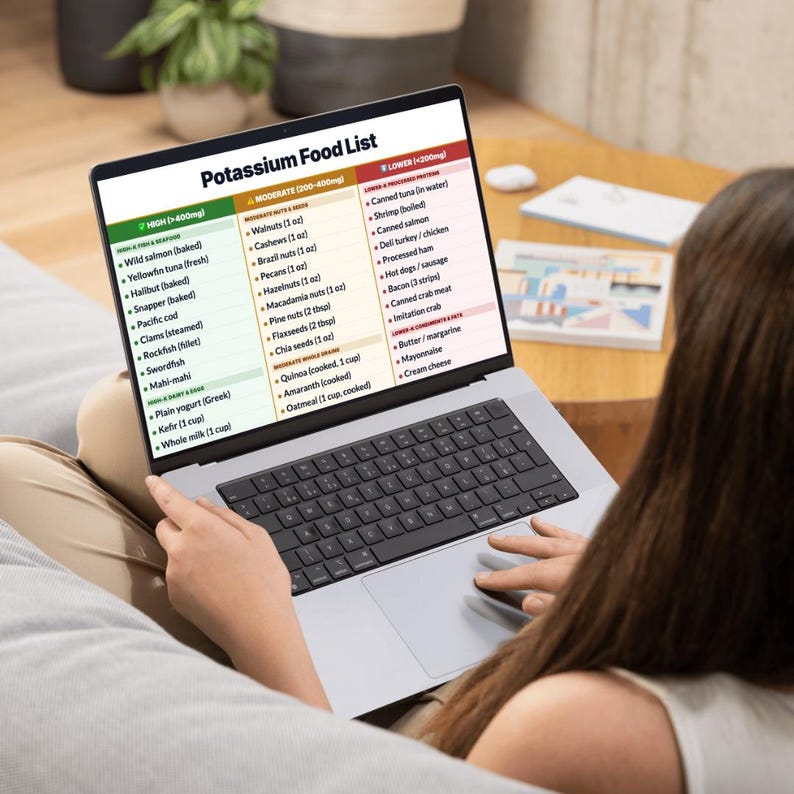 Potassium Food List Printable PDF, Low Vs High Potassium Diet Food List ...