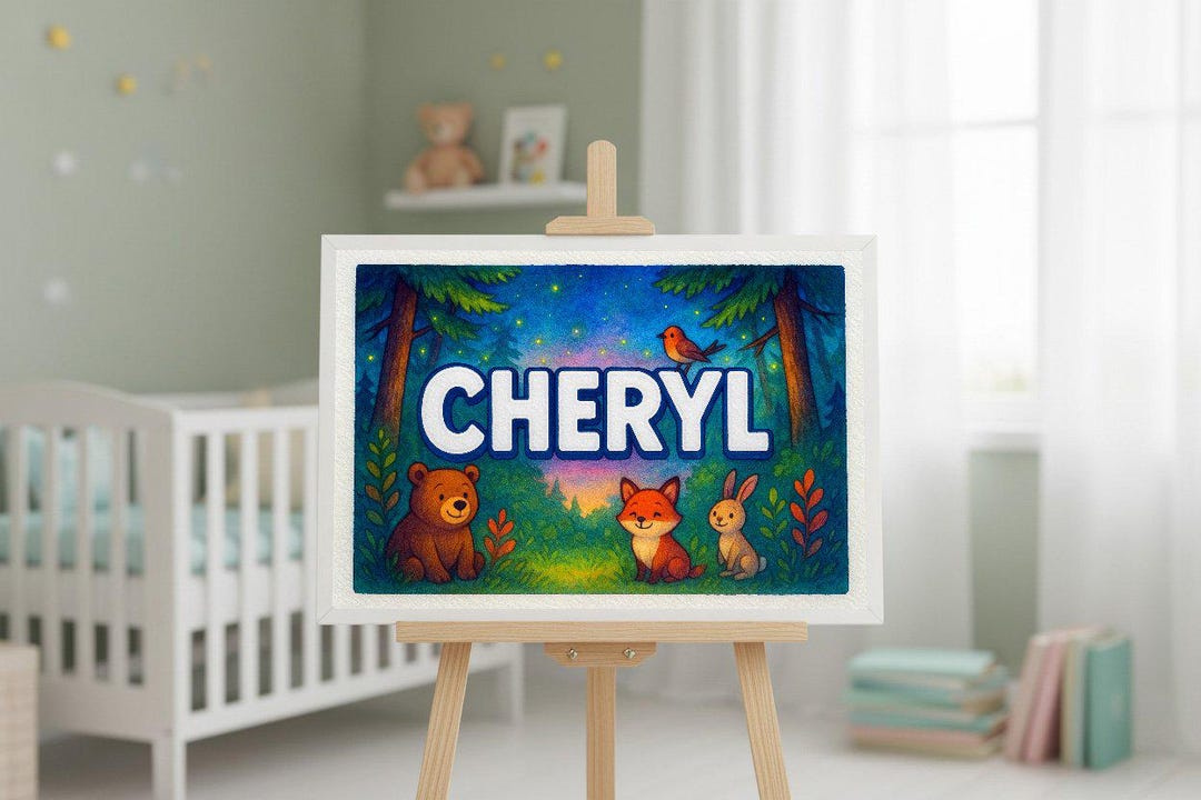 Cheryl's Forest Friends Name Art: Personalized Kids Room Decor ...