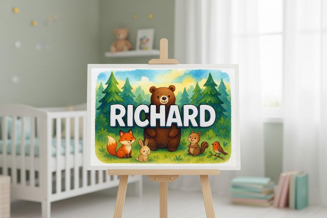 Richard Name Art - Personalized Forest Name Art Print for Richard ...