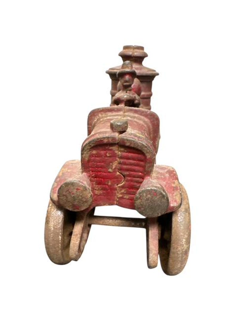 Antique Kenton Cast Iron Pumper Fire Brigade Red W/driver & Yellow Hubs ...