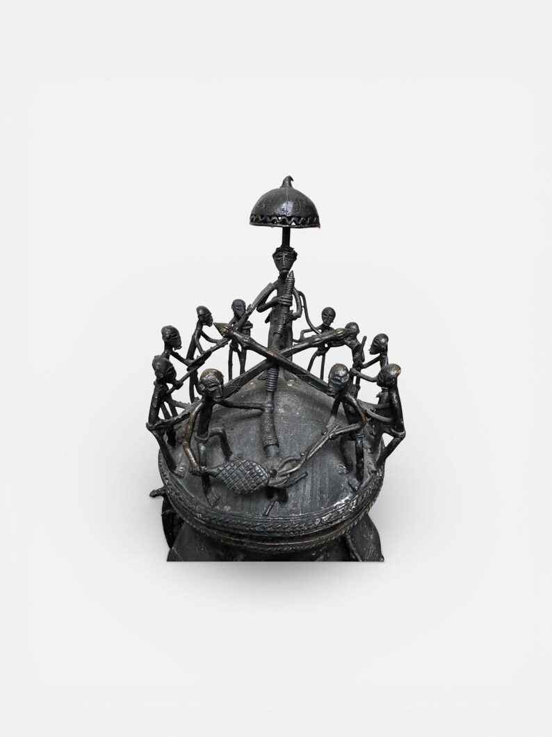 Lg Asante (ashanti) Tribal Benin Bronze Lidded Vessel Known as Kuduo ...