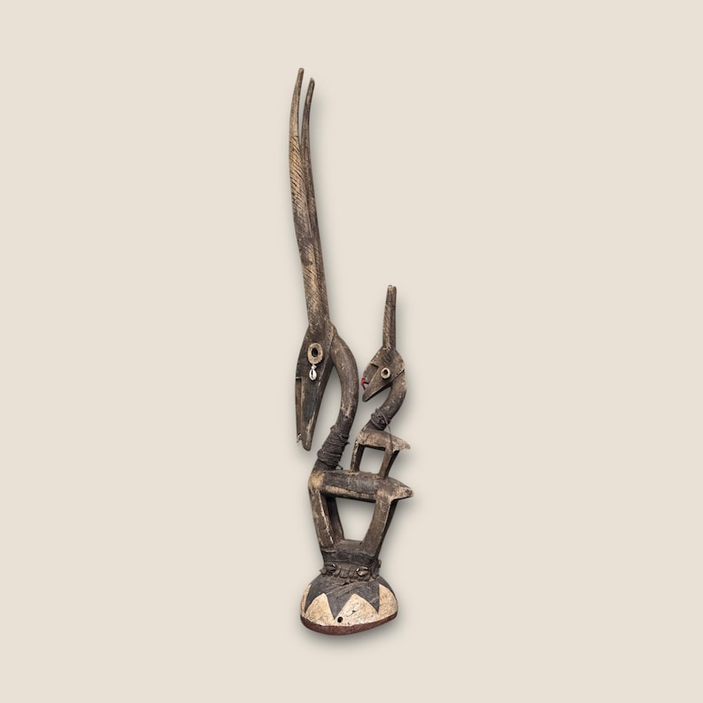 Vintage 45" Chiwara (ci Wara) Headdress, Specifically a Female Figure ...