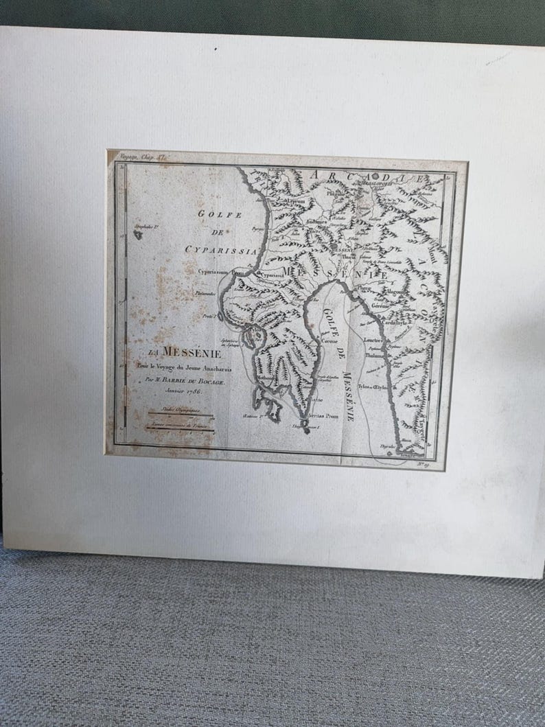 Original 1786 Map of Greece La Messenie, by Barbié Du Bocage, Pour Le ...