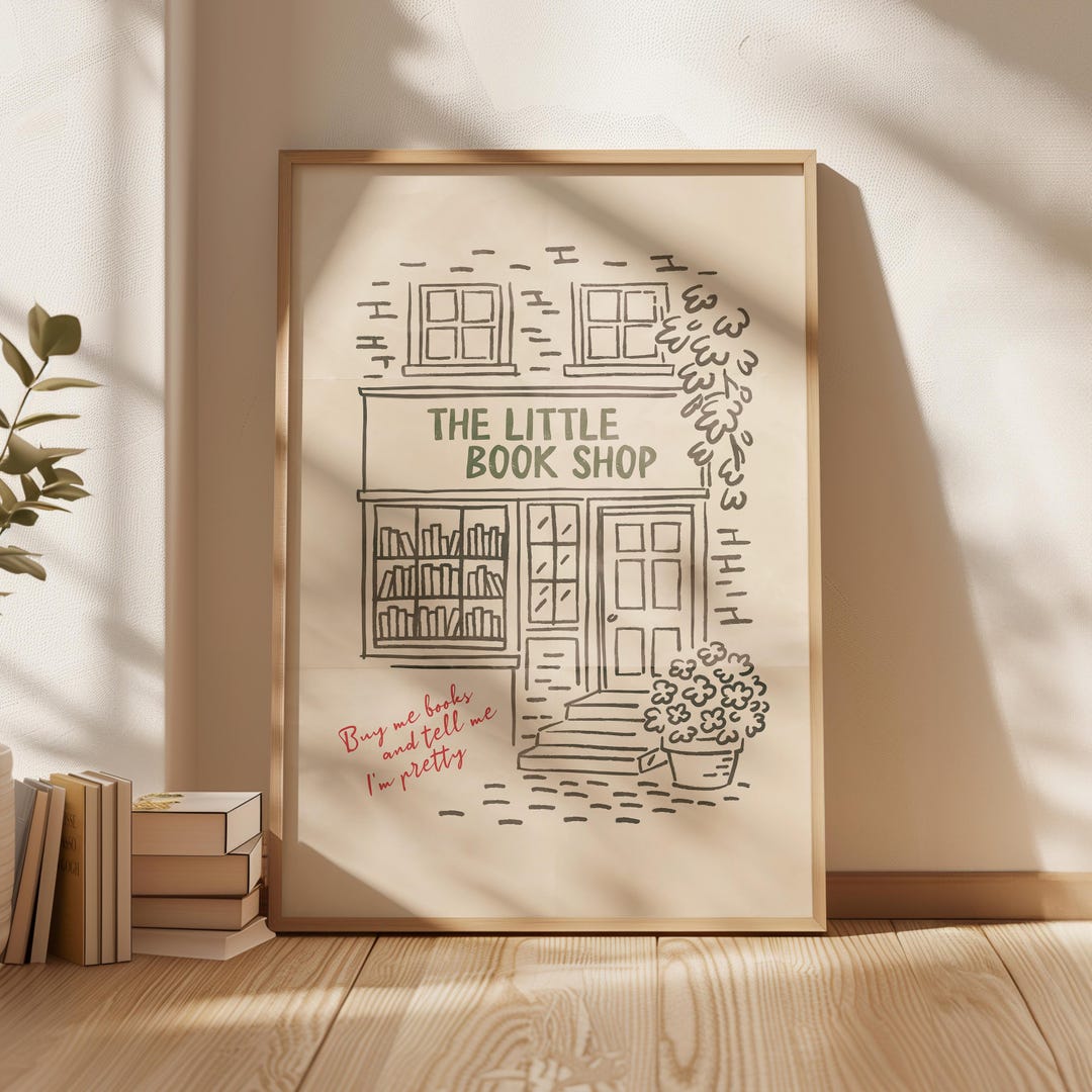 Vintage Bookshop Poster: Literary Reading Corner Art, Book Lovers Gift ...