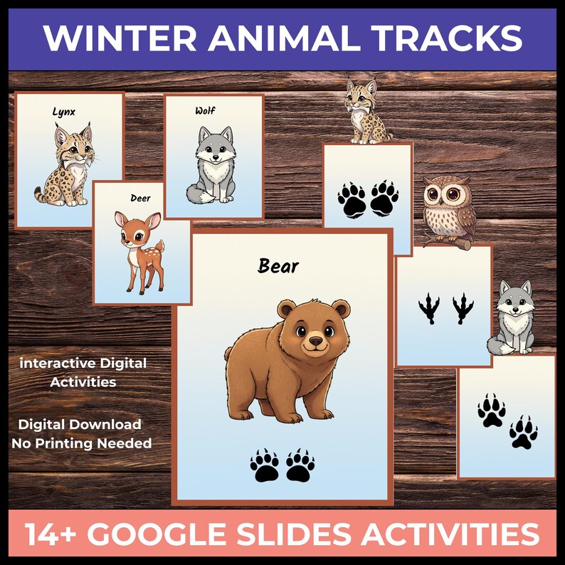 Winter Animal Tracks – Interactive Google Slides Activity - Etsy