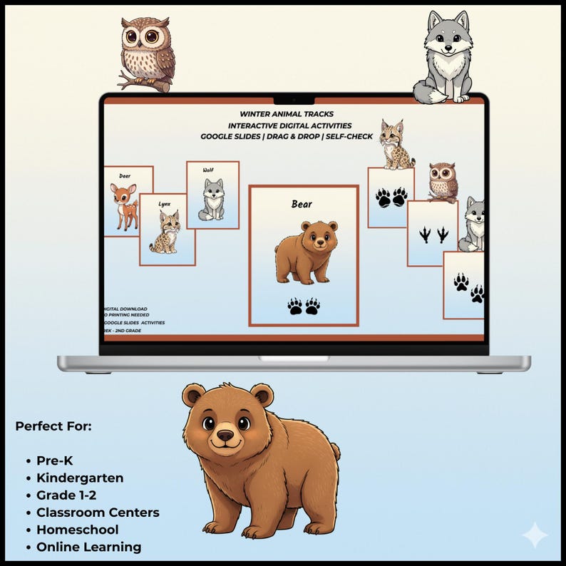 Winter Animal Tracks – Interactive Google Slides Activity - Etsy