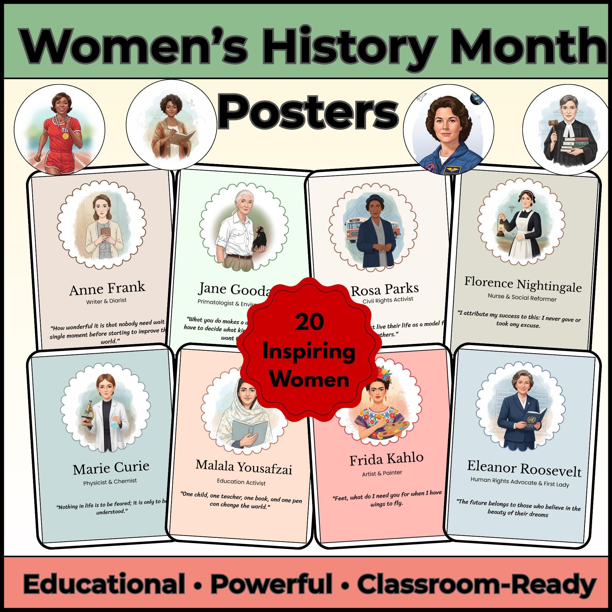 Women’s History Month Posters – Printable Classroom Decor – Inspiring ...
