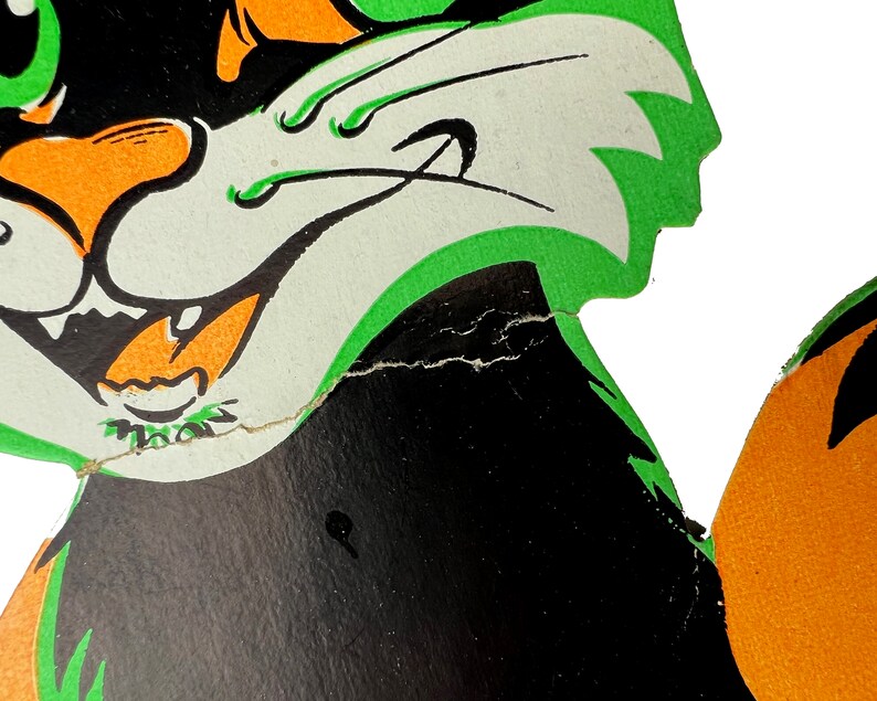 Vintage Halloween Black Cat Cardboard Die Cut Cut Out Beistle - Etsy
