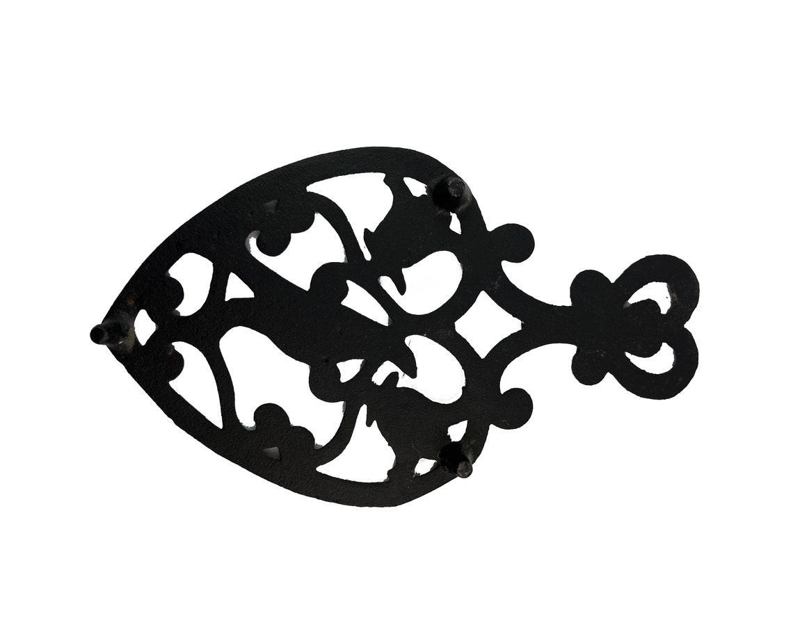 Vintage Trivet Pennsylvania Dutch Birds Heart Black Cast Iron - Etsy