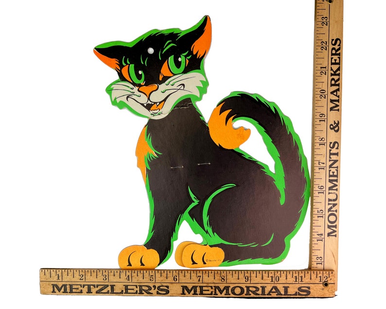 Vintage Halloween Black Cat Cardboard Die Cut Cut Out Beistle - Etsy