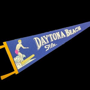 Vintage Pennant Daytona Beach Florida Souvenir Travel Tourist Stiff ...