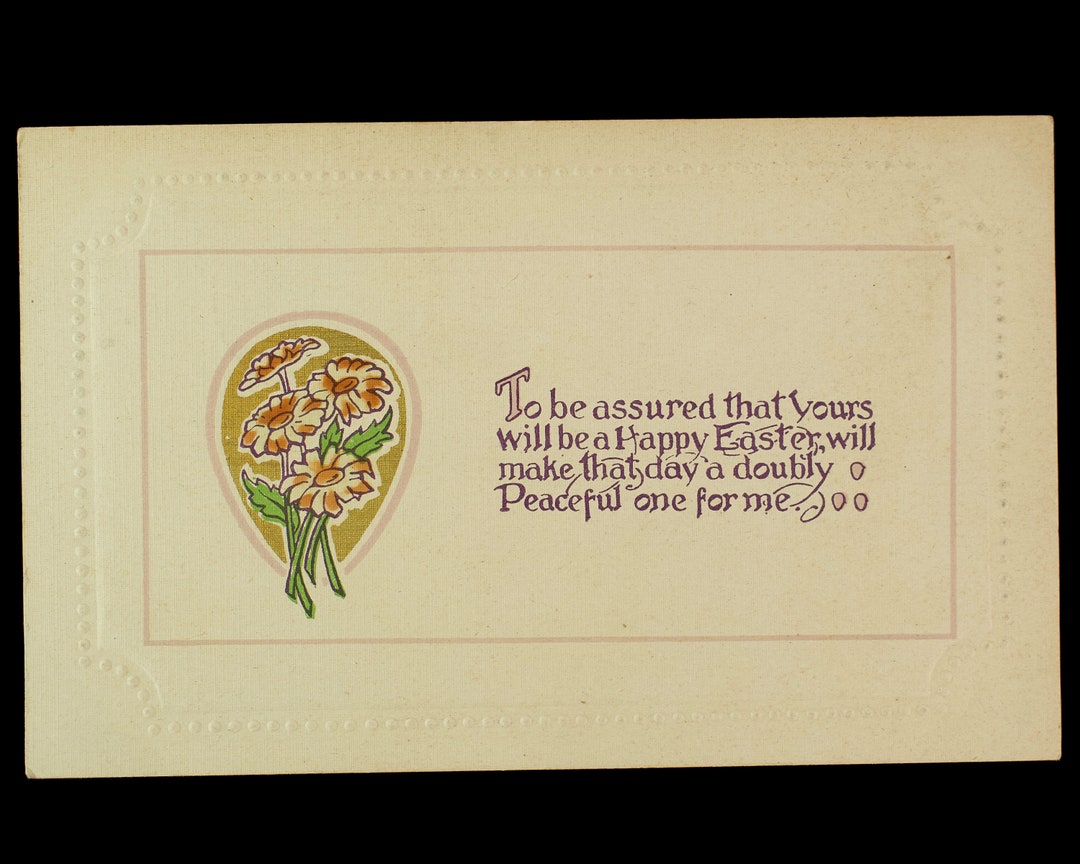 Vintage Postcard Easter Poem Mailed 1915 USED Embossed Linen - Etsy