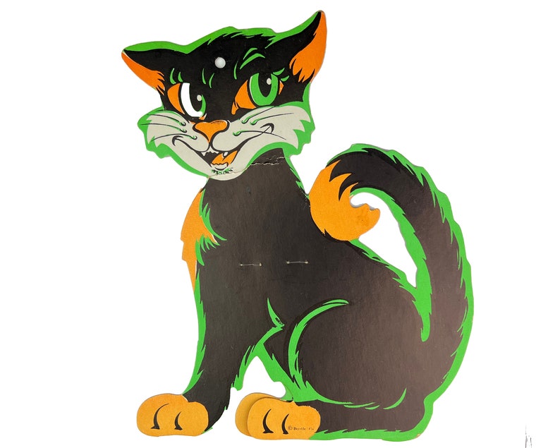 Vintage Halloween Black Cat Cardboard Die Cut Cut Out Beistle - Etsy
