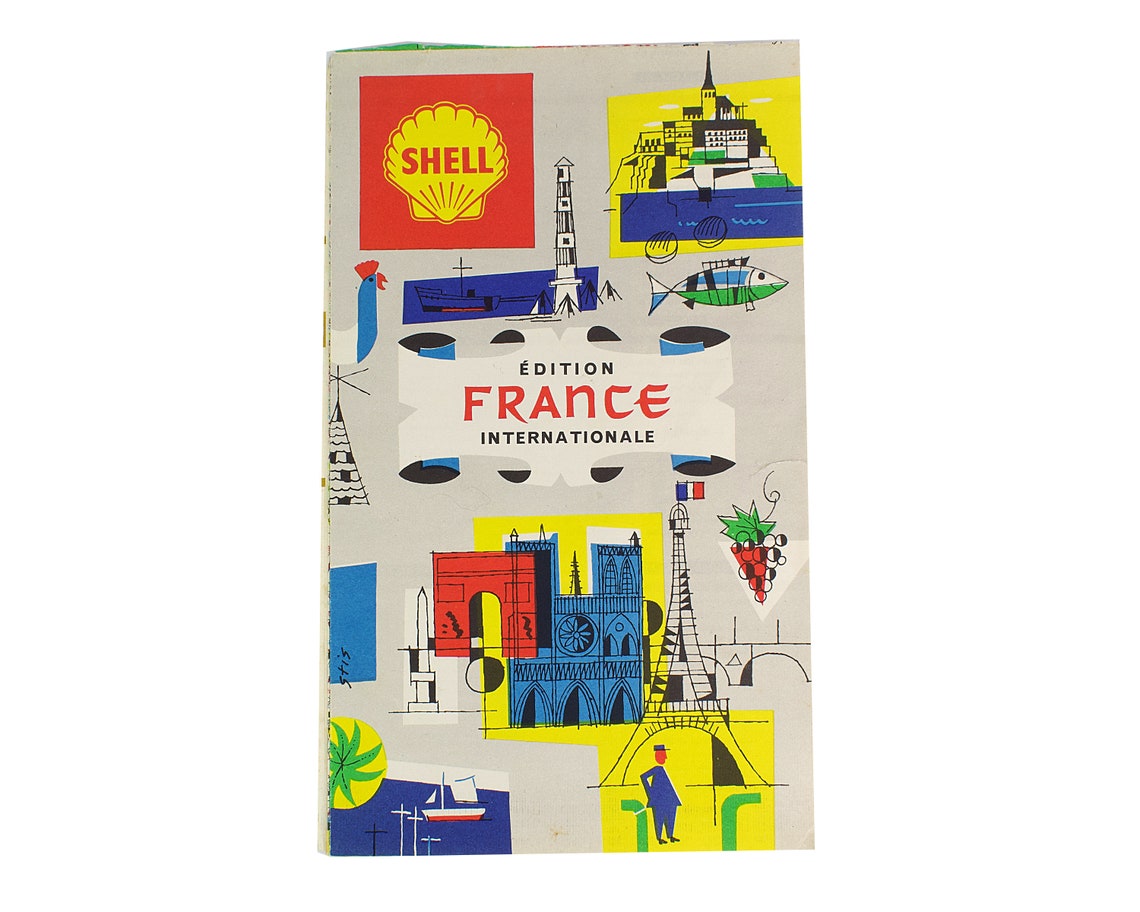 Shell Edition France Internationale Map Vintage 1962 | Etsy