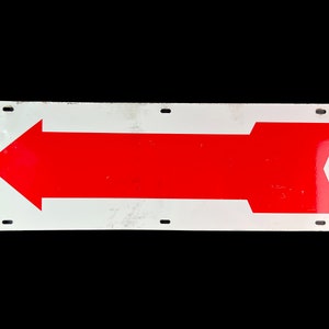 Vintage Red Arrow Metal Double Sided Sign Industrial Rusty Chippy - Etsy