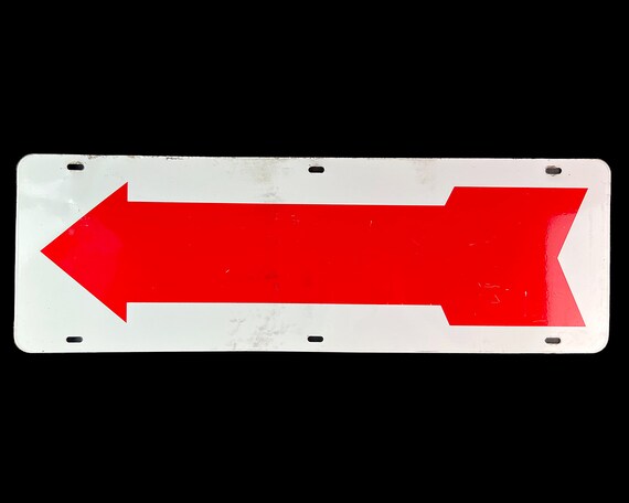 Vintage Red Arrow Metal Double Sided Sign Industrial Rusty - Etsy