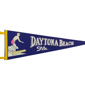 Vintage Pennant Daytona Beach Florida Souvenir Travel Tourist Stiff ...