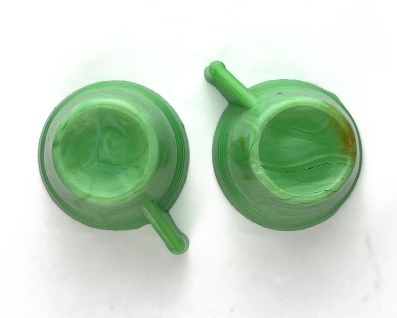 Vintage Akro Agate Green Jadeite Child Tea Set 2 Cups Chiquita - Etsy