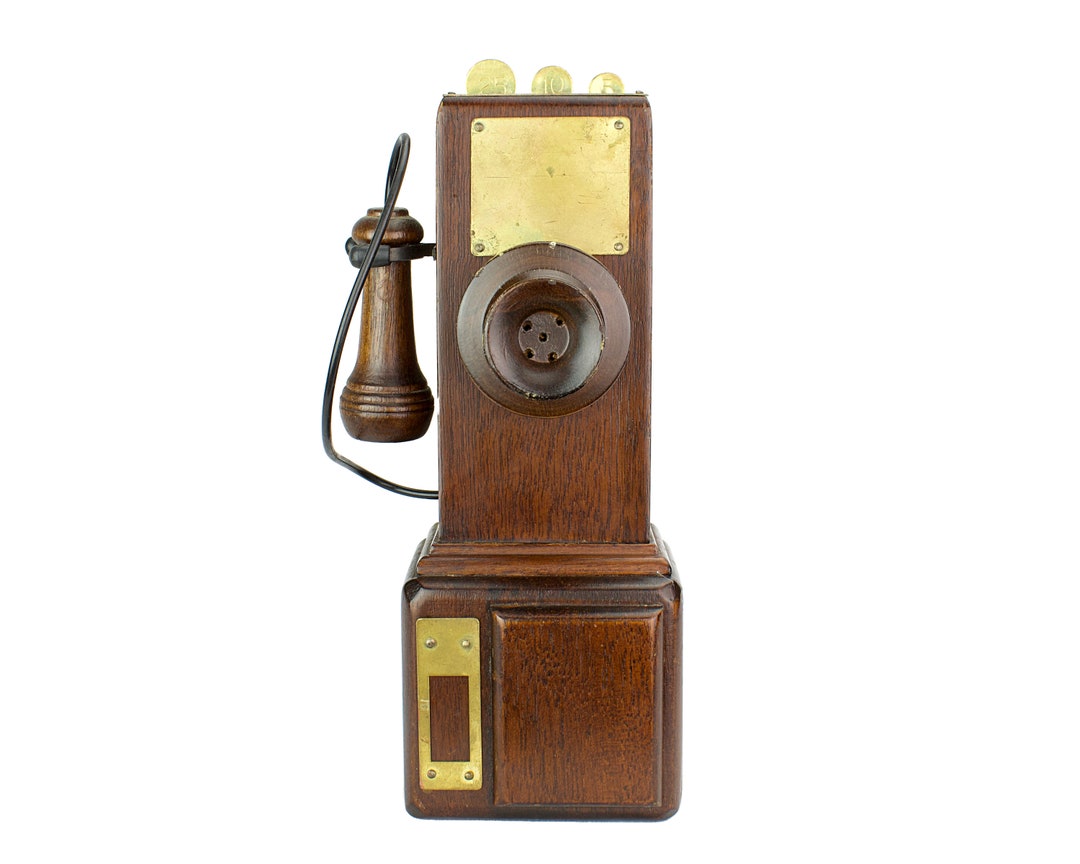 Vintage George Good Old Timey Wood Phone Bank Music Box Those Were the ...