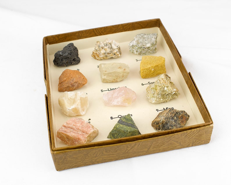 Vintage Rock Forming Minerals Box Samples Earth Science | Etsy
