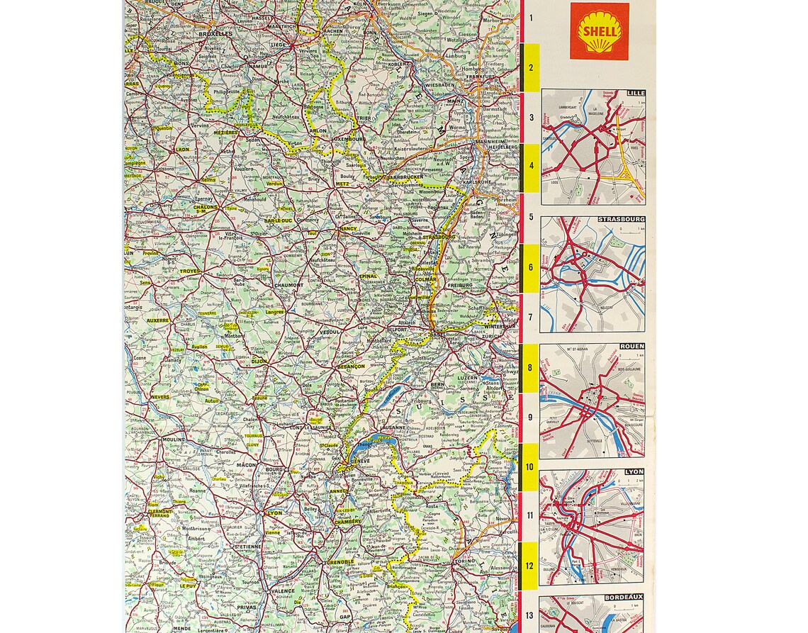 Shell Edition France Internationale Map Vintage 1962 | Etsy
