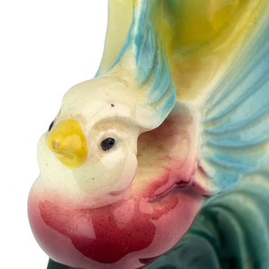 Vintage Bird Cockatoo Ceramic Colorful Vase Farmhouse Country ...