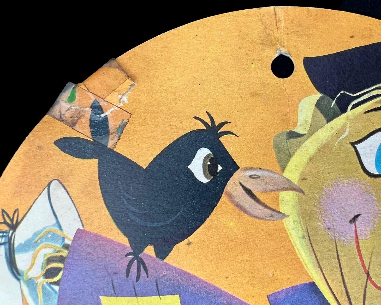 Vintage Halloween Scarecrow Pumpkin Crow Cardboard Die Cut Happy - Etsy