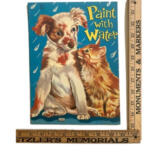 Vintage Puppy Kitten Paint With Water Children's Activity Book Paper ...