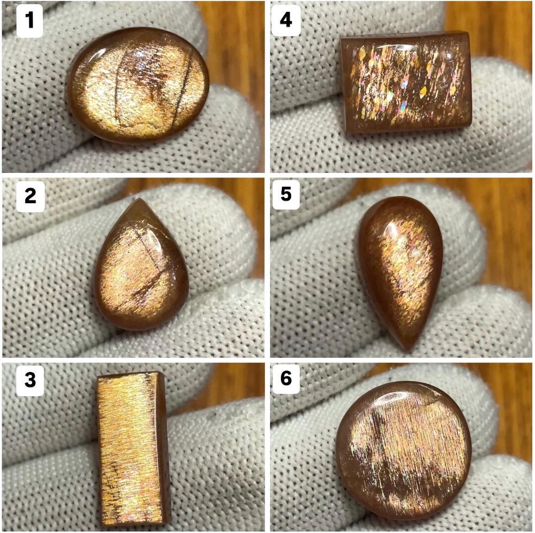 Flashy Rainbow Fire Lattice Sunstone Mixed Shape Cabochon From Tanzania ...
