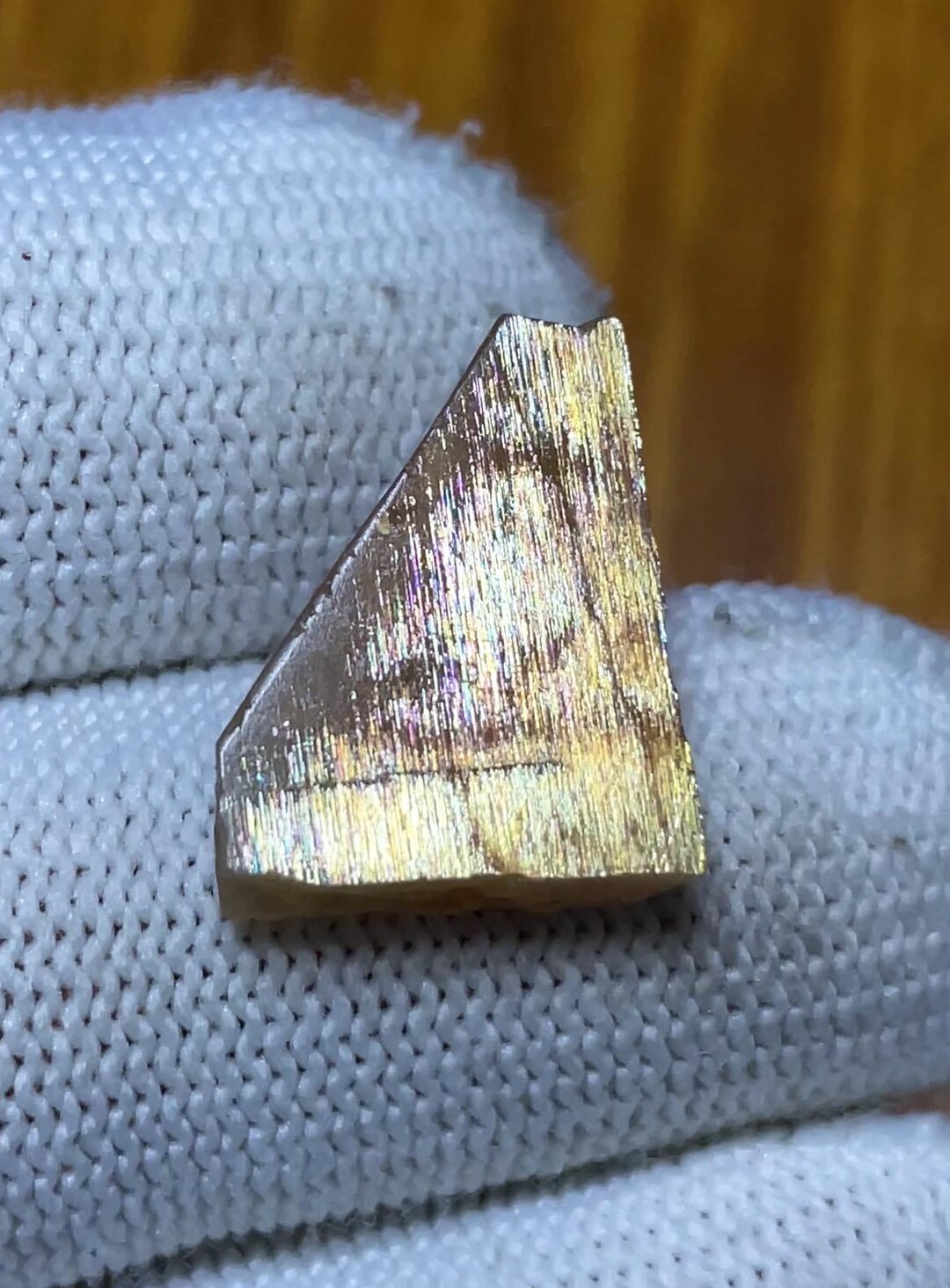 Golden Flashy Lattice Sunstone Raw From Tanzania , One Sided Polished ...
