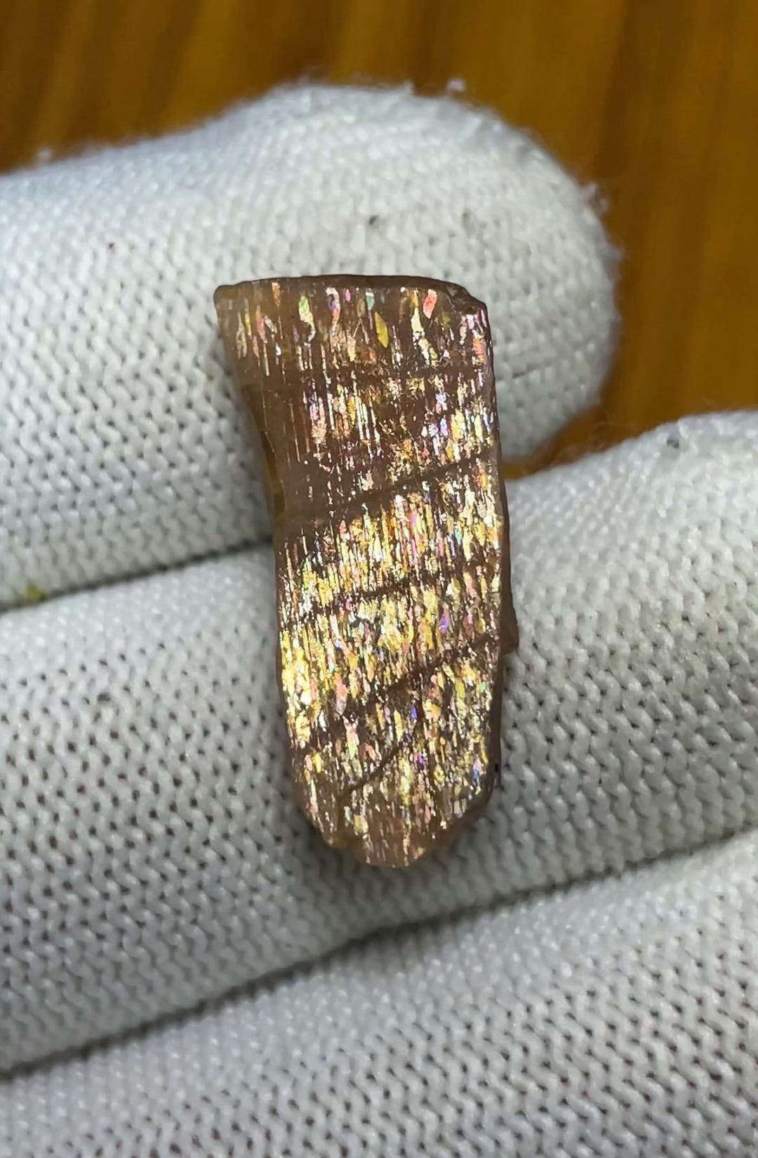 Rainbow Lattice Sunstone Raw From Tanzania , One Sided Polished Loose ...