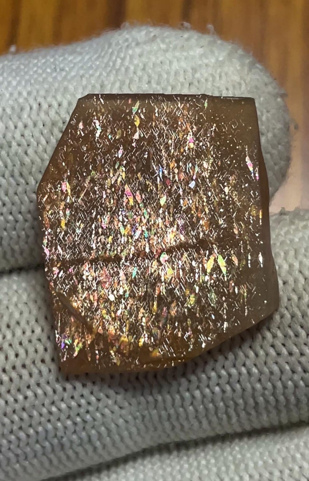 Cross Rainbow Flashy Lattice Sunstone Raw From Tanzania,one Sided ...