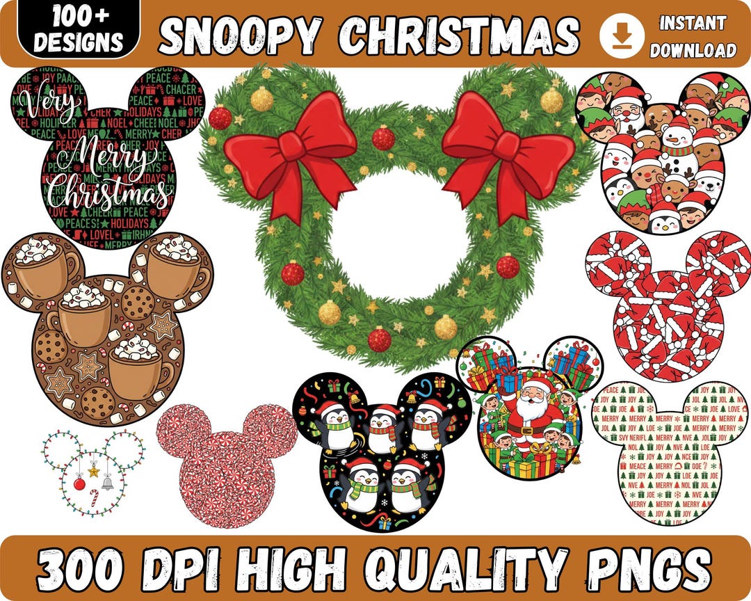 100+ Christmas Mouse Png, Christmas Mickey Head Png, Christmas Bundle ...