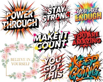 Inspirational Quotes Clipart Bundle Motivational Positive Sayings PNG ...