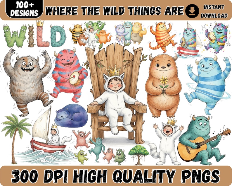 100+ Where the Wild Things Are PNG Bundle, Wild Things Birthday Cake ...