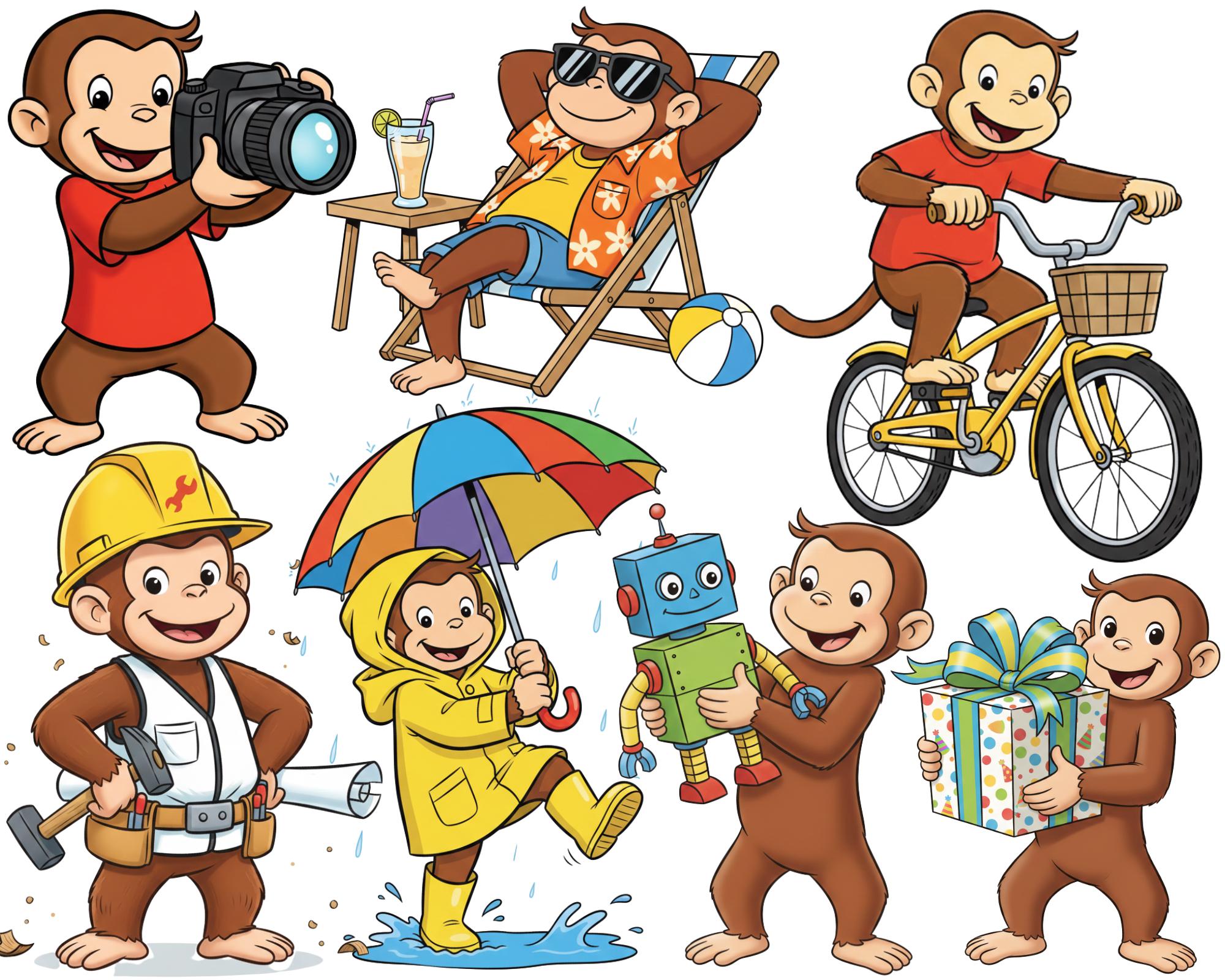 100+ Curious George Monkey Png Bundle, Designs Easy to Use,cartoon ...