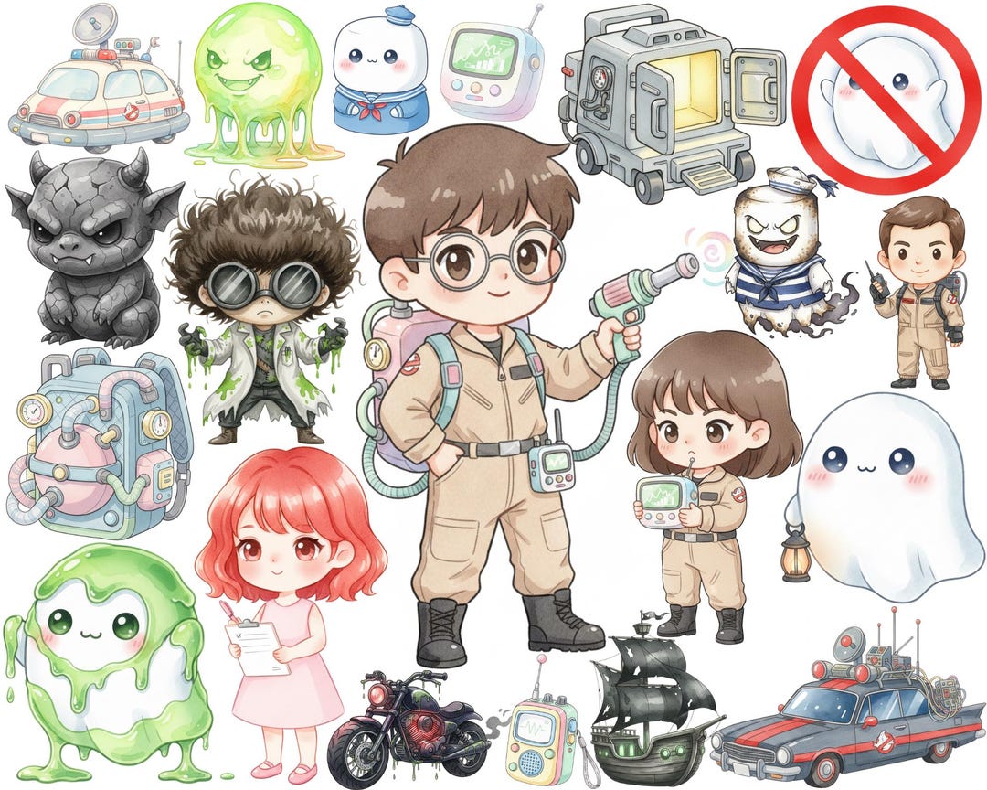 Ghostbusters PNG Bundle, Font & Cake Topper, Ghostbusters PNG ...
