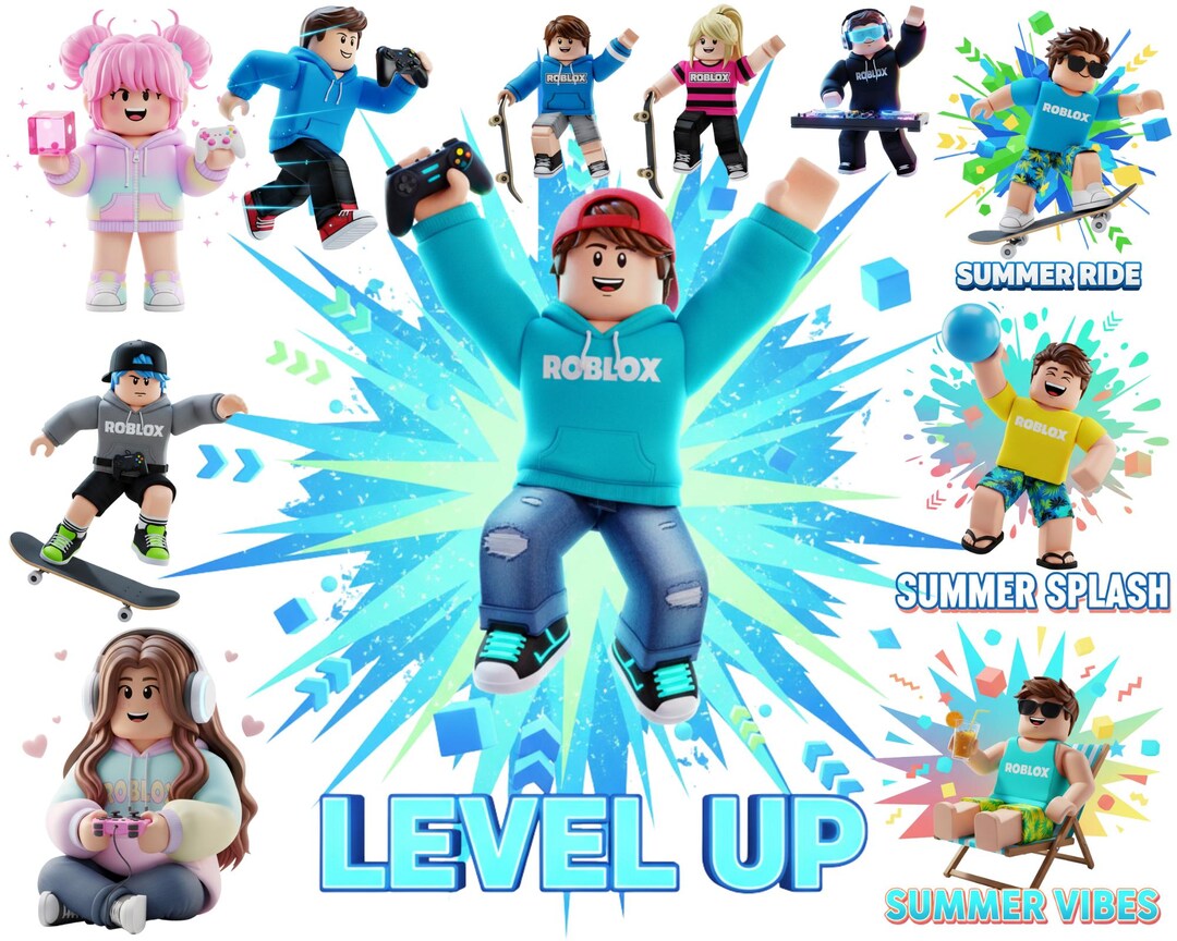 100 Mega Roblox Character Clipart Bundle PNG, Graffiti & Neon PNG, High ...