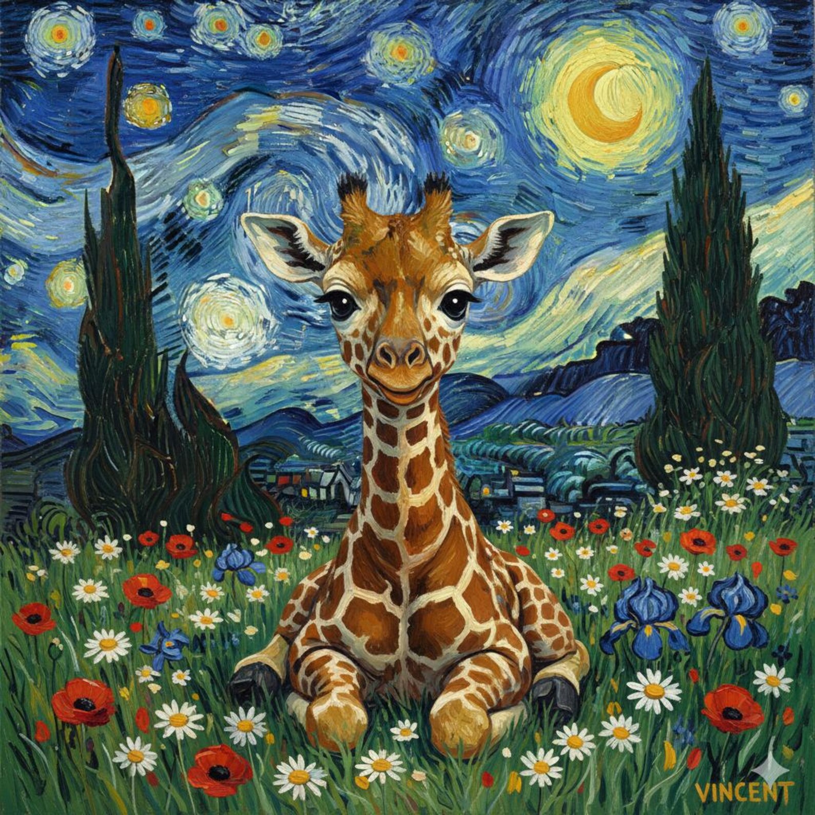 Vincent Van Gogh–style Baby Animal Prints | Nursery Wall Art ...