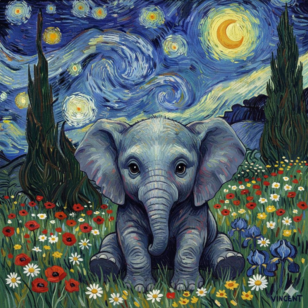 Vincent Van Gogh–style Baby Animal Prints | Nursery Wall Art ...