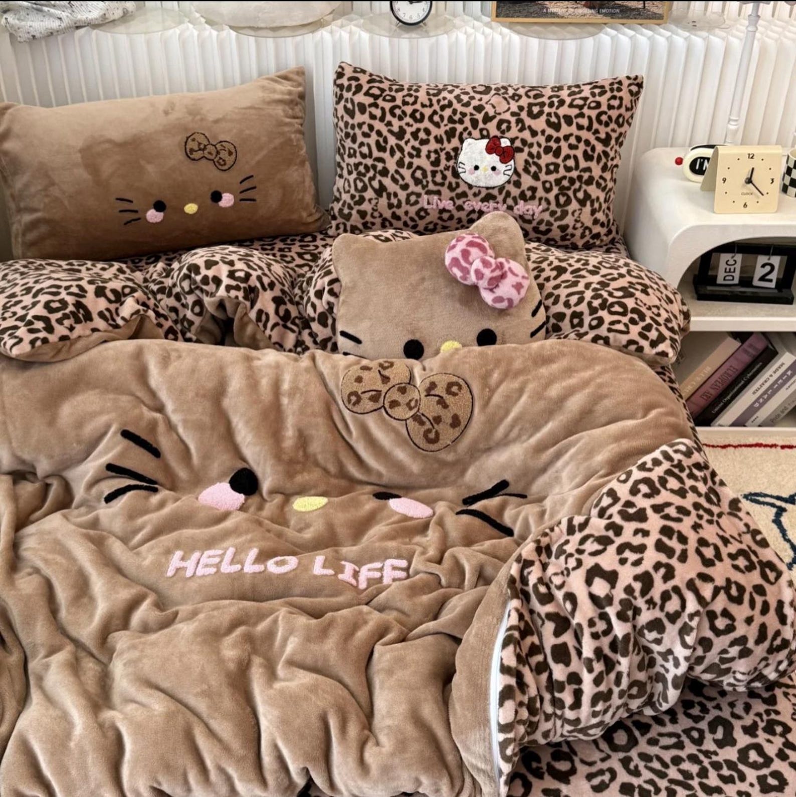 Hello Kitty Pink Inspired Bedding Set – Cotton Flannel, Twin/full/queen ...