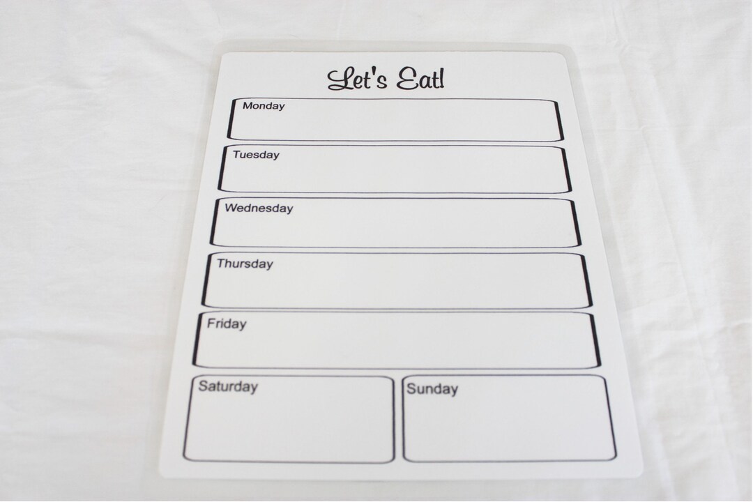 Let's Eat Dry Erase Menu Meal Planning Board - Ready to Ship - Etsy