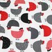 Adult Apron - Red & Black Chickens With Black Background - Waist Apron ...
