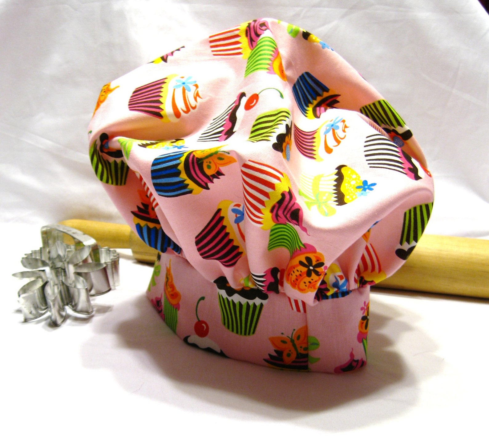 Child Chef Hat - Retro Pink Cupcake - Adjustable - Ready to Ship - Etsy